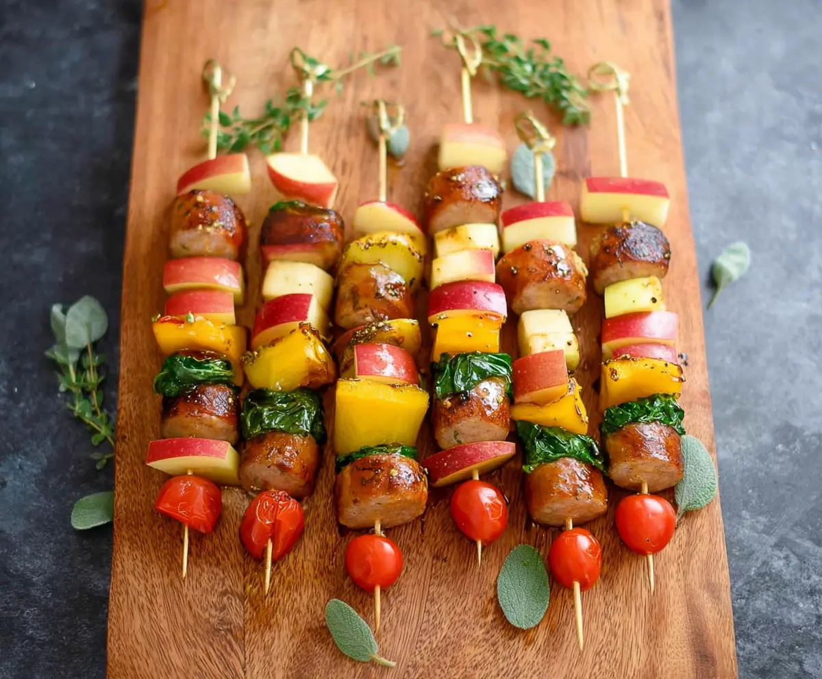 Tasty Chicken Apple Sausage Skewers Recipe