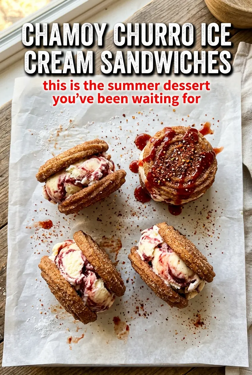 Churro Ice Cream Sandwiches with Chamoy