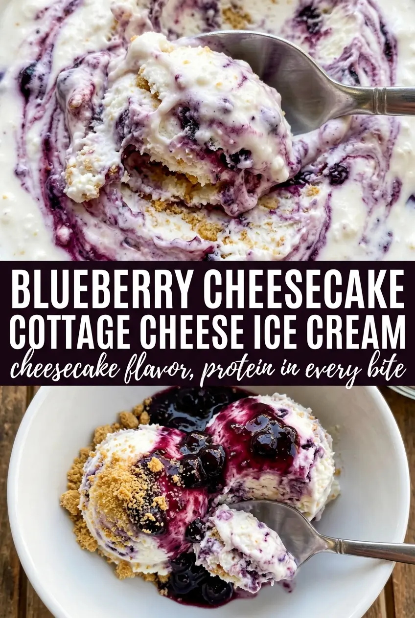 Blueberry Cheesecake Cottage Cheese Ice Cream