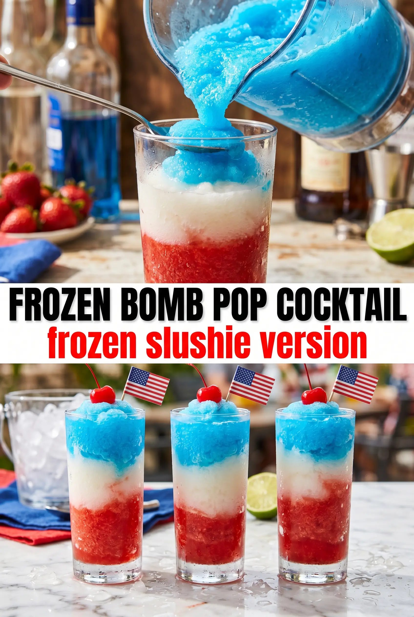 Bomb Pop Cocktail (Layered Red, White & Blue)