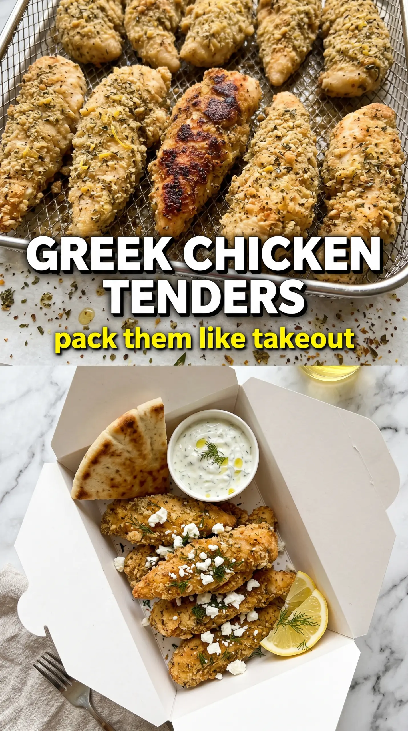 Greek Chicken Tenders with Lemon-Oregano Marinade